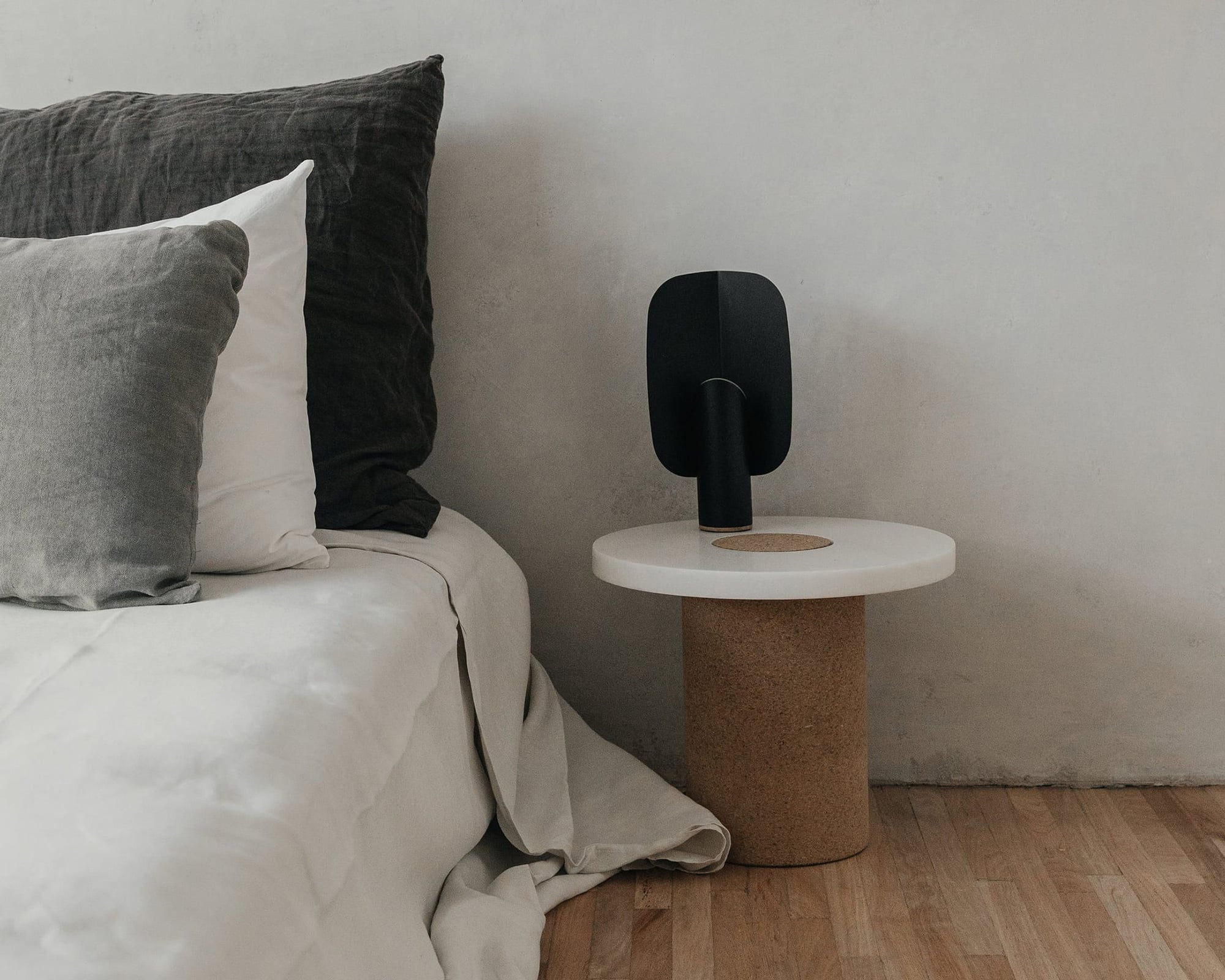 Elegant Small Sintra Table - White Marble Cork | FRAMA