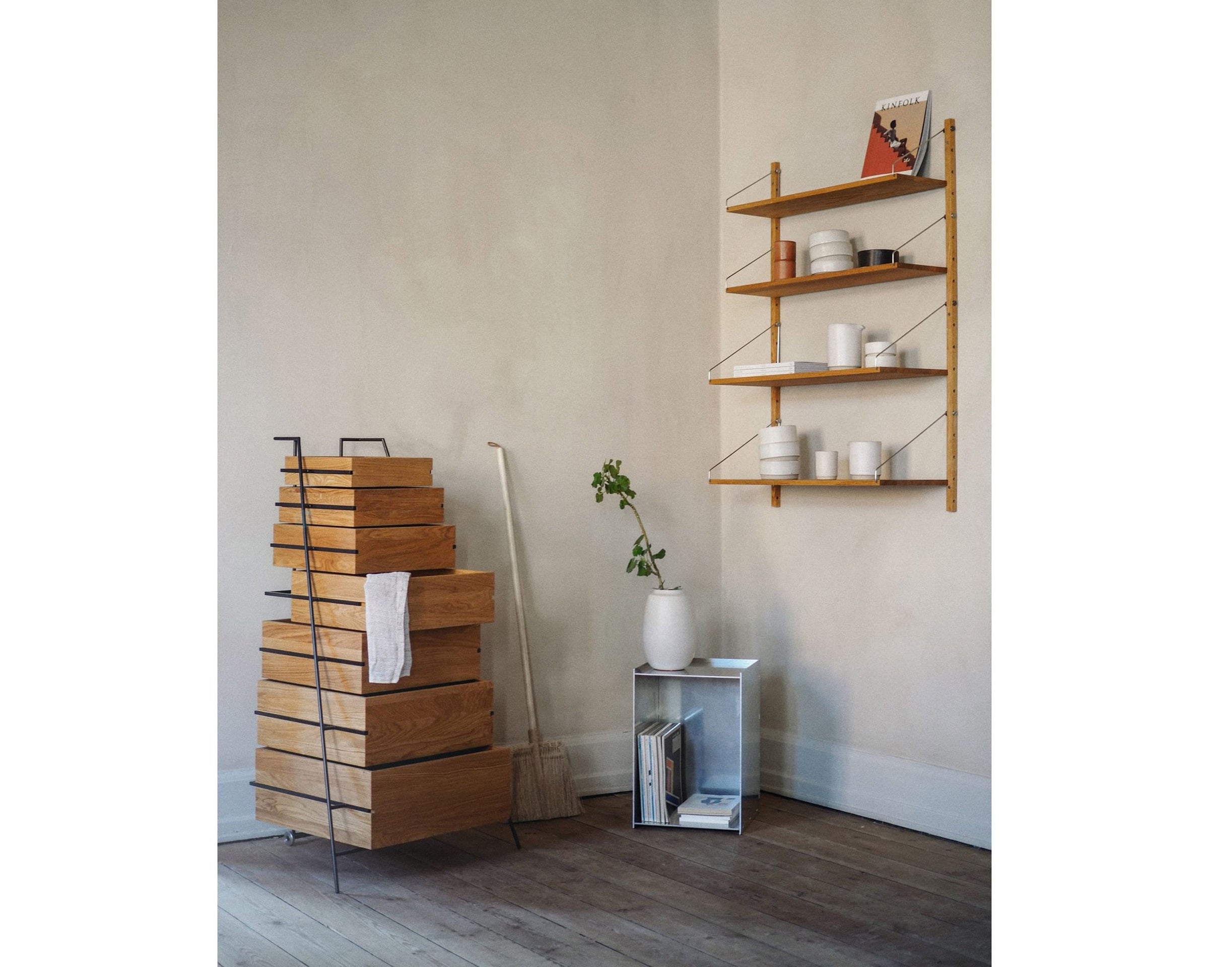 Shelf Library Single Section | Natural Oak | H114.8 / W80 – FRAMA