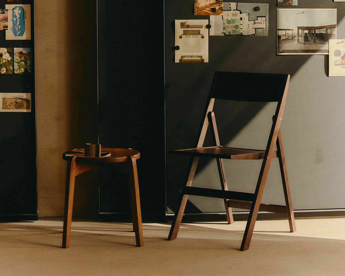 Folding Flat Chair | Dark Brown Birch | FRAMA