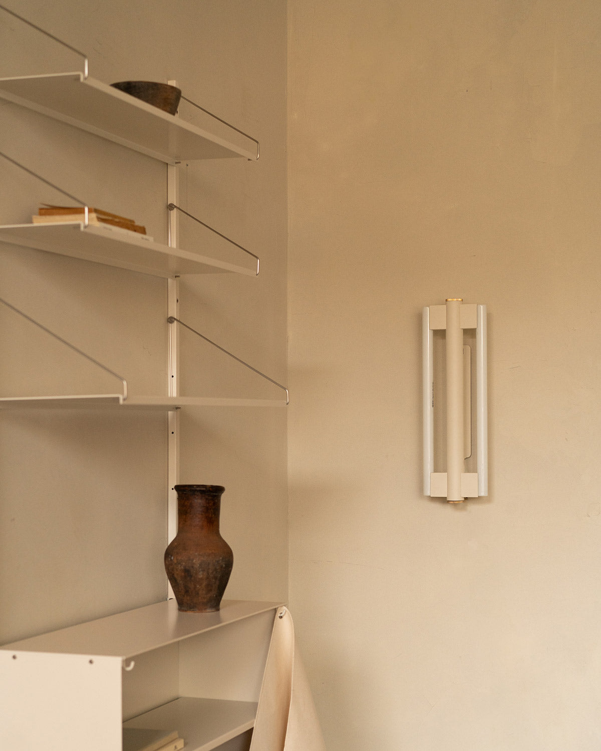 Shelf Library Canvas Cabinet Section | Warm White Steel / Canvas – FRAMA