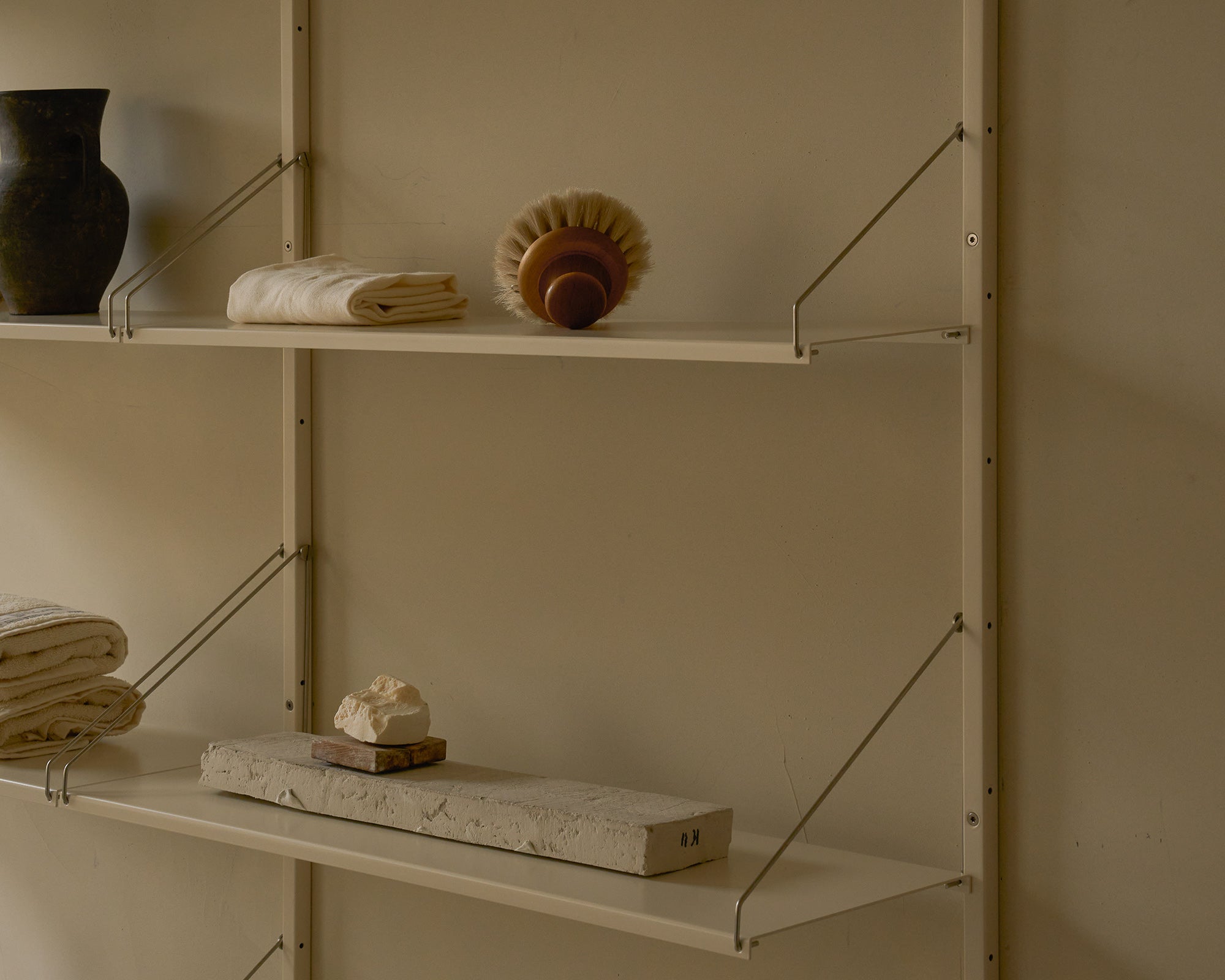 Shelf Library Double Section | Warm White Steel | H108.4 / W80 – FRAMA