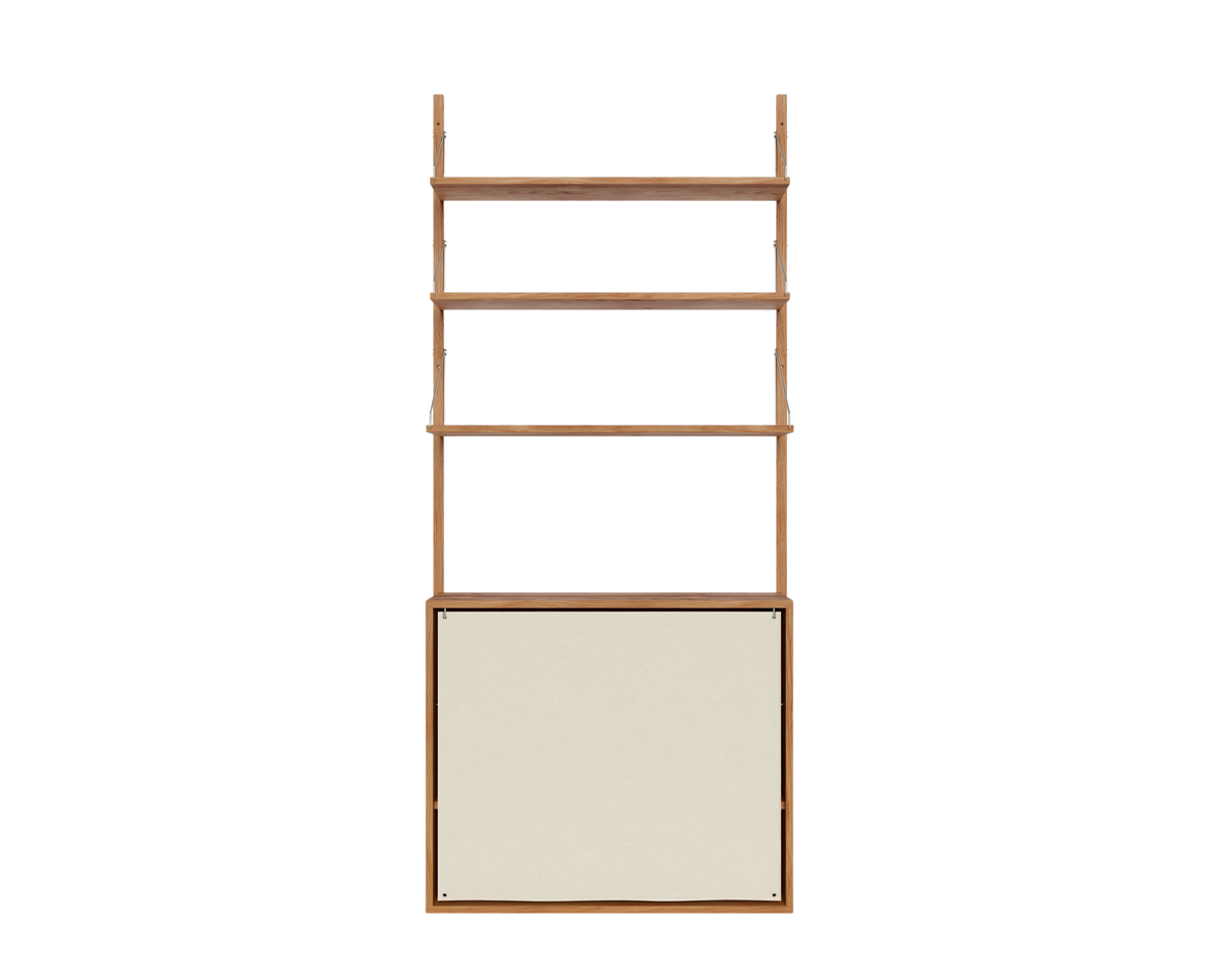 Shelf Library Canvas Cabinet Section | Natural Oak / Canvas | H185.2 ...