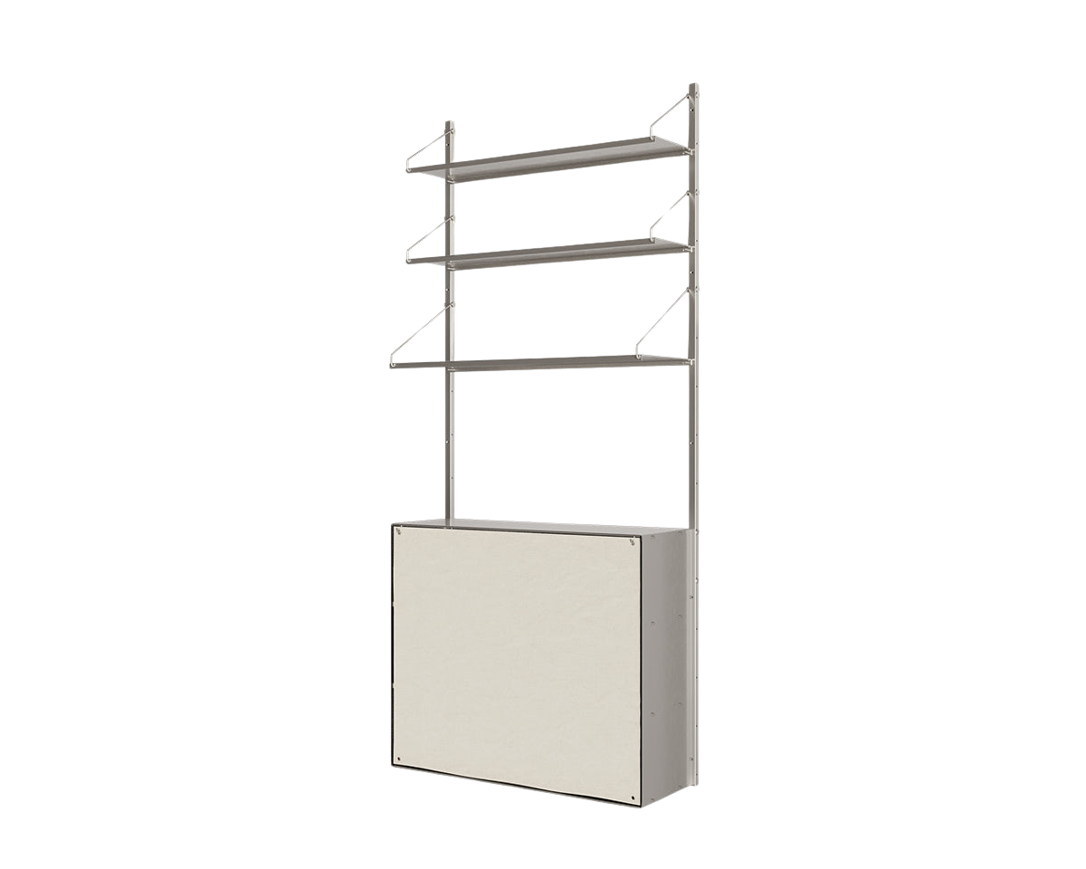Shelf Library Canvas Cabinet Section | Stainless Steel / Canvas – FRAMA