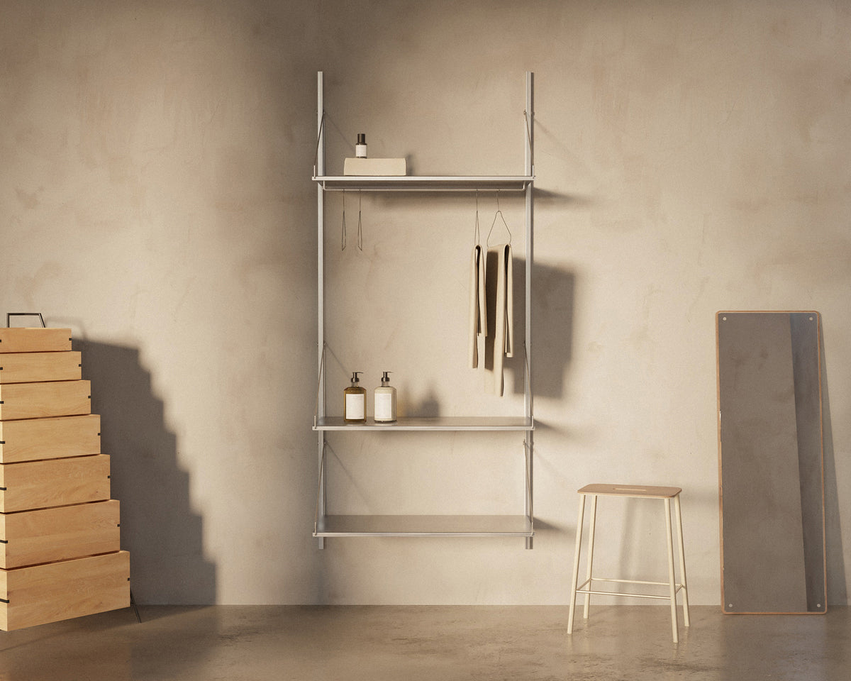 Shelf Library Add-on Hanger Section | Stainless Steel | H185.2 / W80 ...