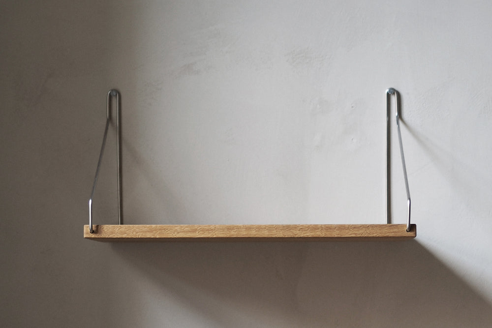 Single Shelf | Natural Oak / Stainless Steel | D27 / W40 – FRAMA
