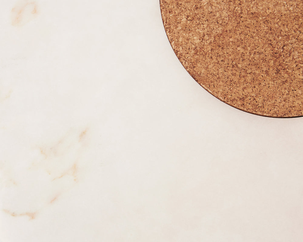 Sintra Dining Table - White Marble and Cork Details | FRAMA
